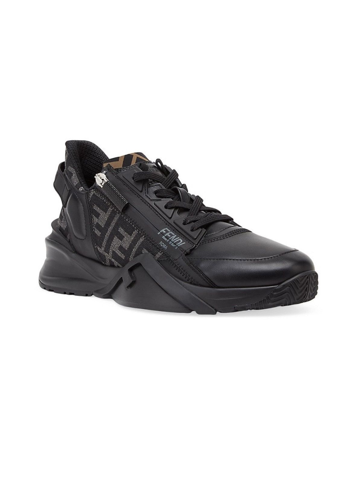 Fendi Flow Vitello Leather & Tonal Logo Jacquard | Grailed