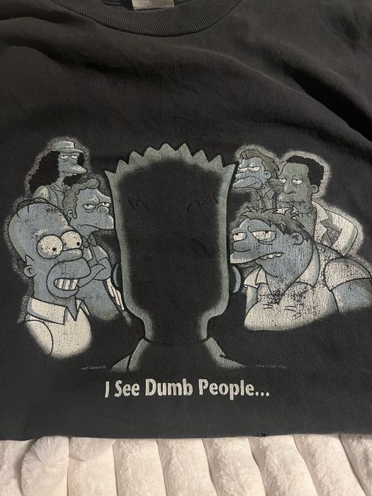 Vintage Vintage Y2K Bart Simpson Dumb People Sun Faded thrashed tee ...