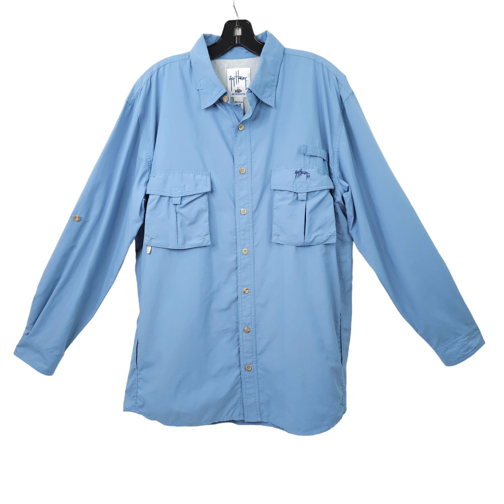 Guy Harvey Guy Harvey Bluewater Back Vent Button Front Shirt Mens M ...