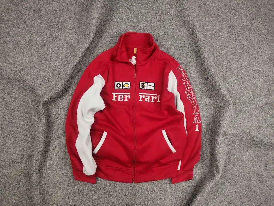 Vintage Vintage 90's Ferrari Formula 1 Logo Racing Zip Sweatshirt | Grailed