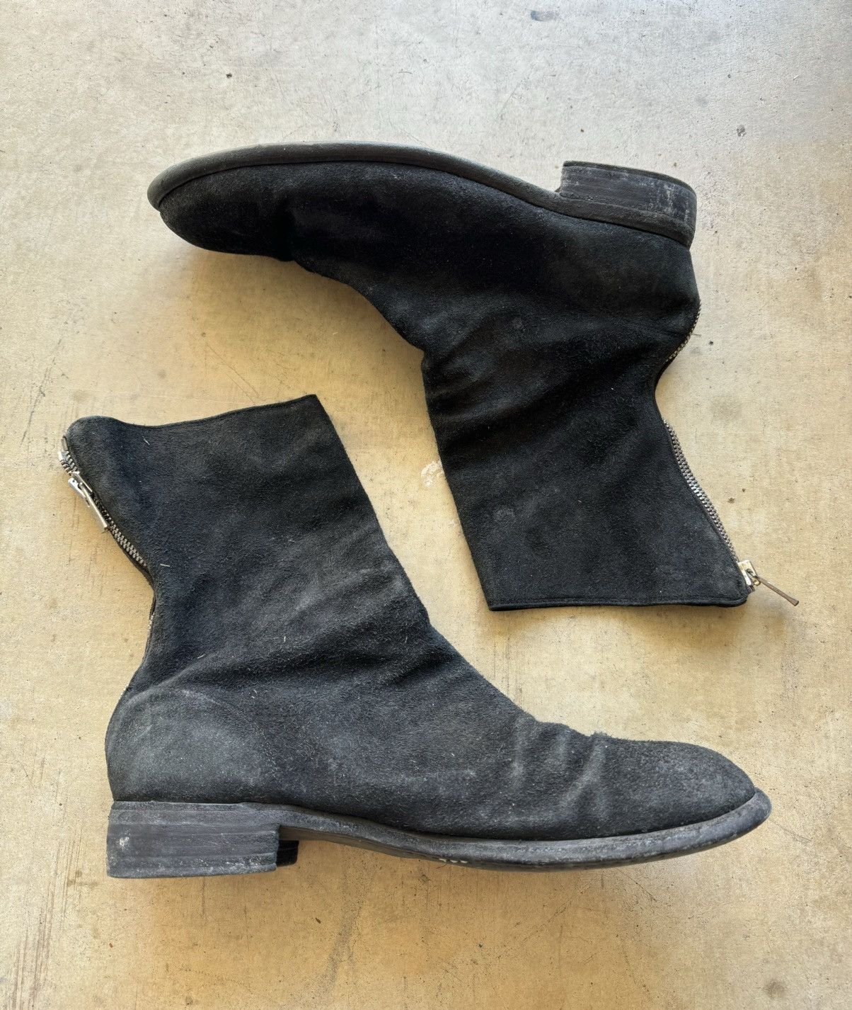 Guidi Guidi Black Horse Suede Oxford Back Zip Boots | Grailed