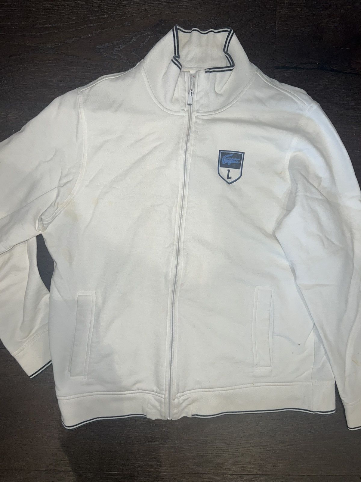 Lacoste White Lacoste ZipUp - Large | Grailed
