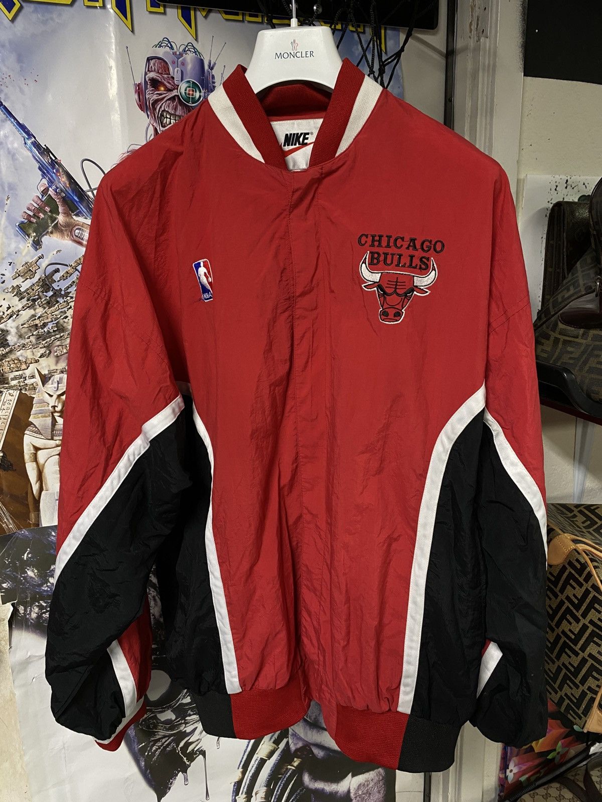 NBA × Nike × Vintage Vintage 90’s Nike Chicago Bulls NBA Jacket Large ...