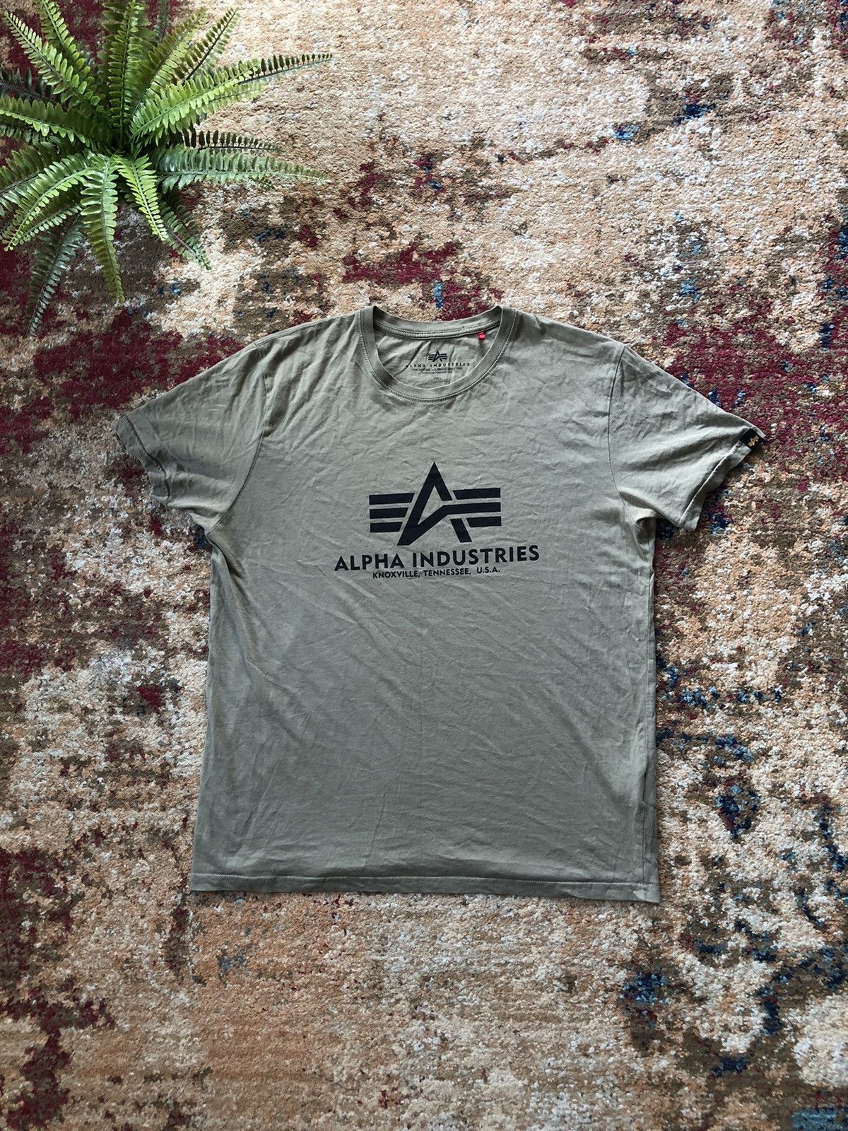 Vintage 🫒 ALPHA INDUSTRIES RETRO T-SHIRT BIG LOGO Y2K 90’s | Grailed