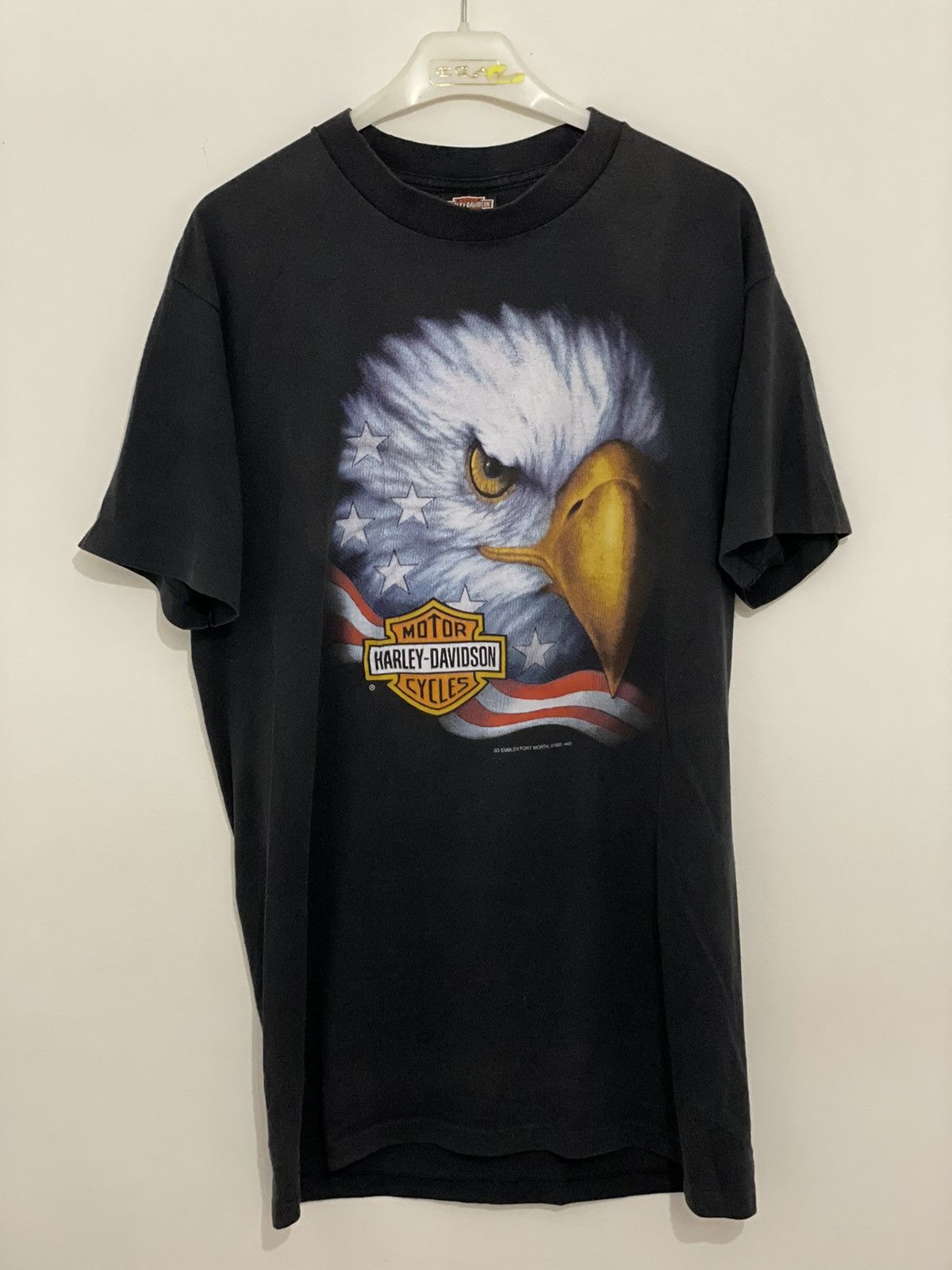Harley Davidson × MOTO × Vintage 3D emblem Harley-Davidson 1992 washed t shirt | Grailed