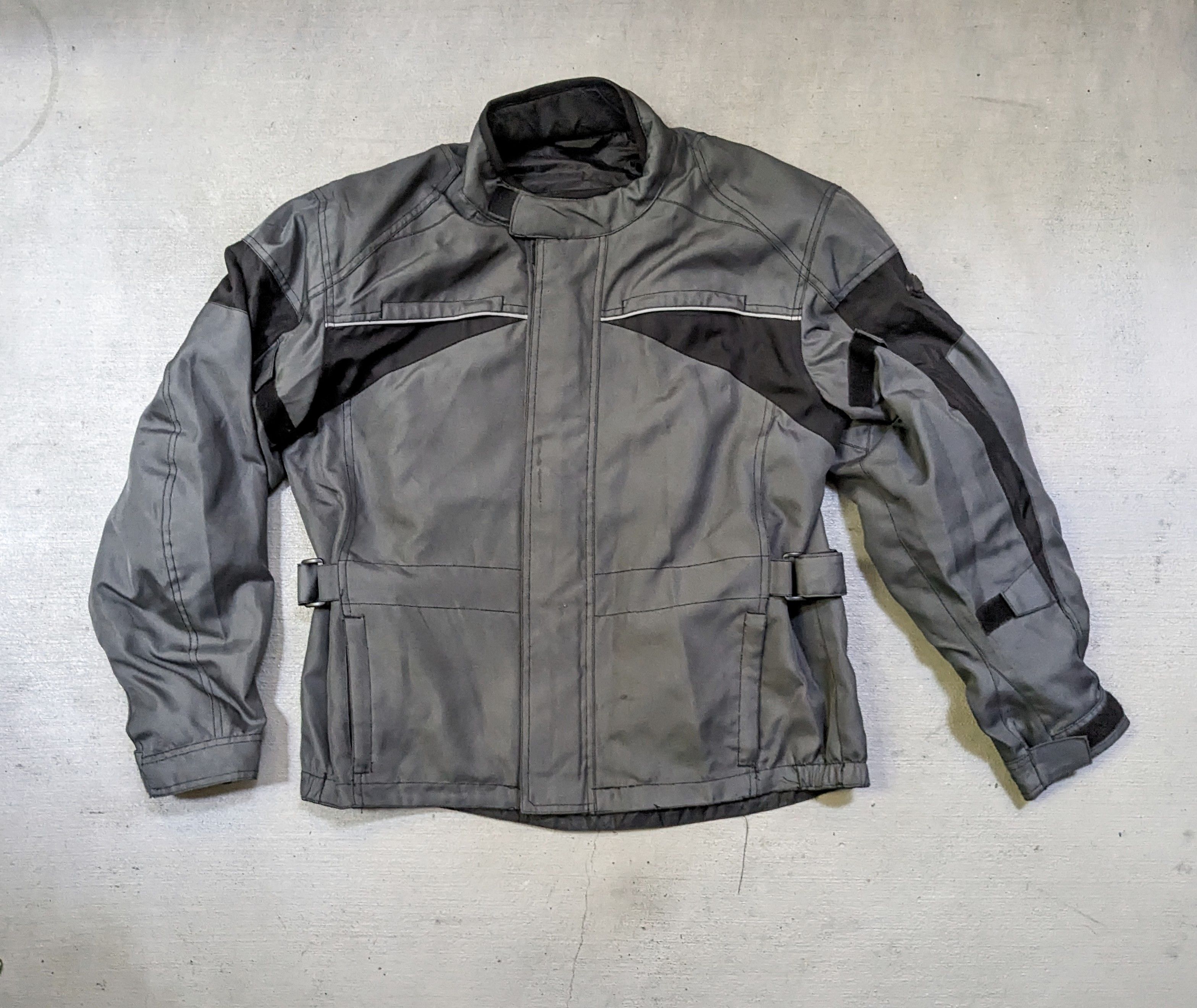 Streetwear × Vintage Bilt Motorcycle Biker Jacket XL Gray Black Zip Up ...