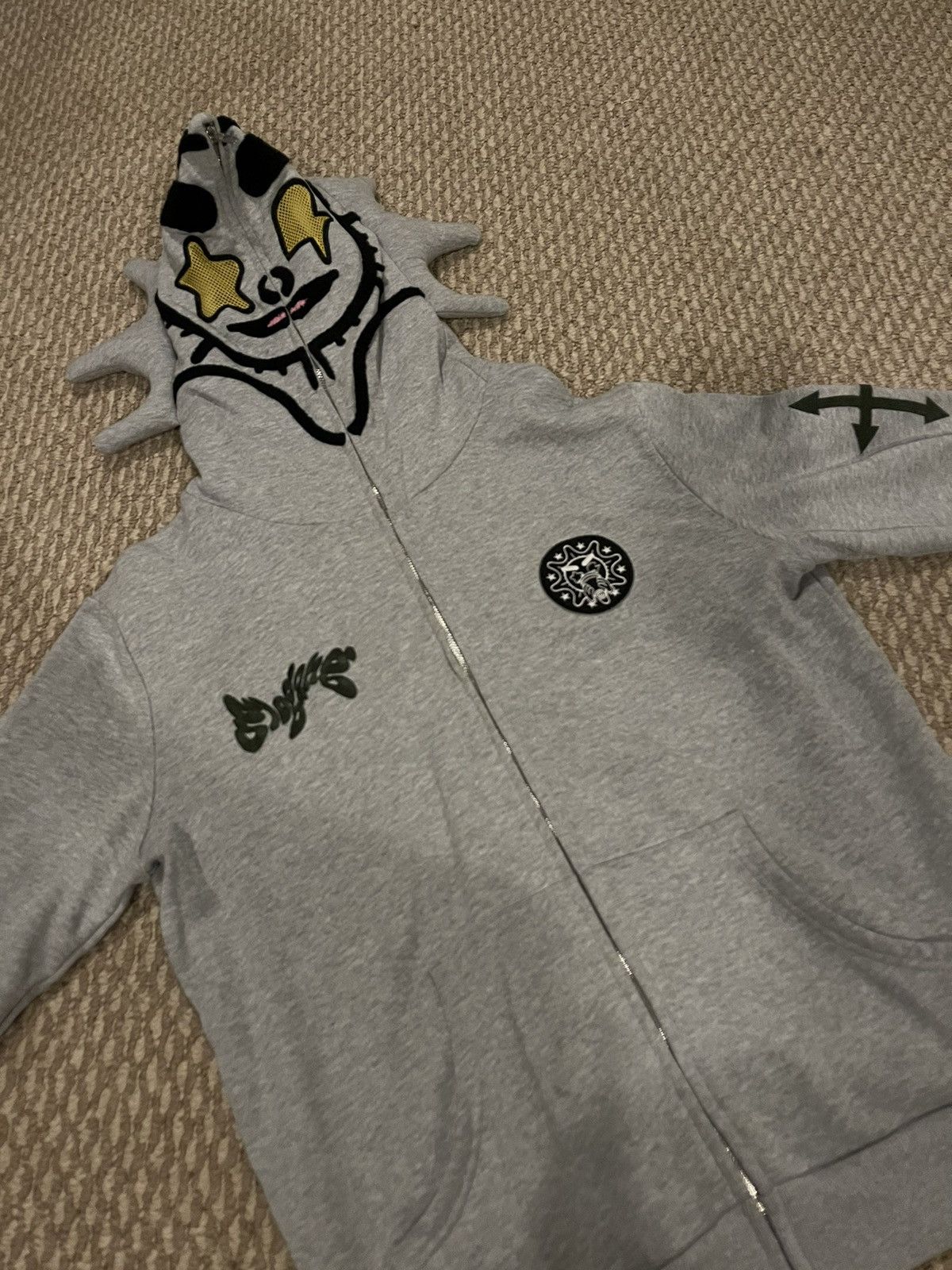 Glo Gang Glo Man Zip Hoodie (Grey) | Grailed