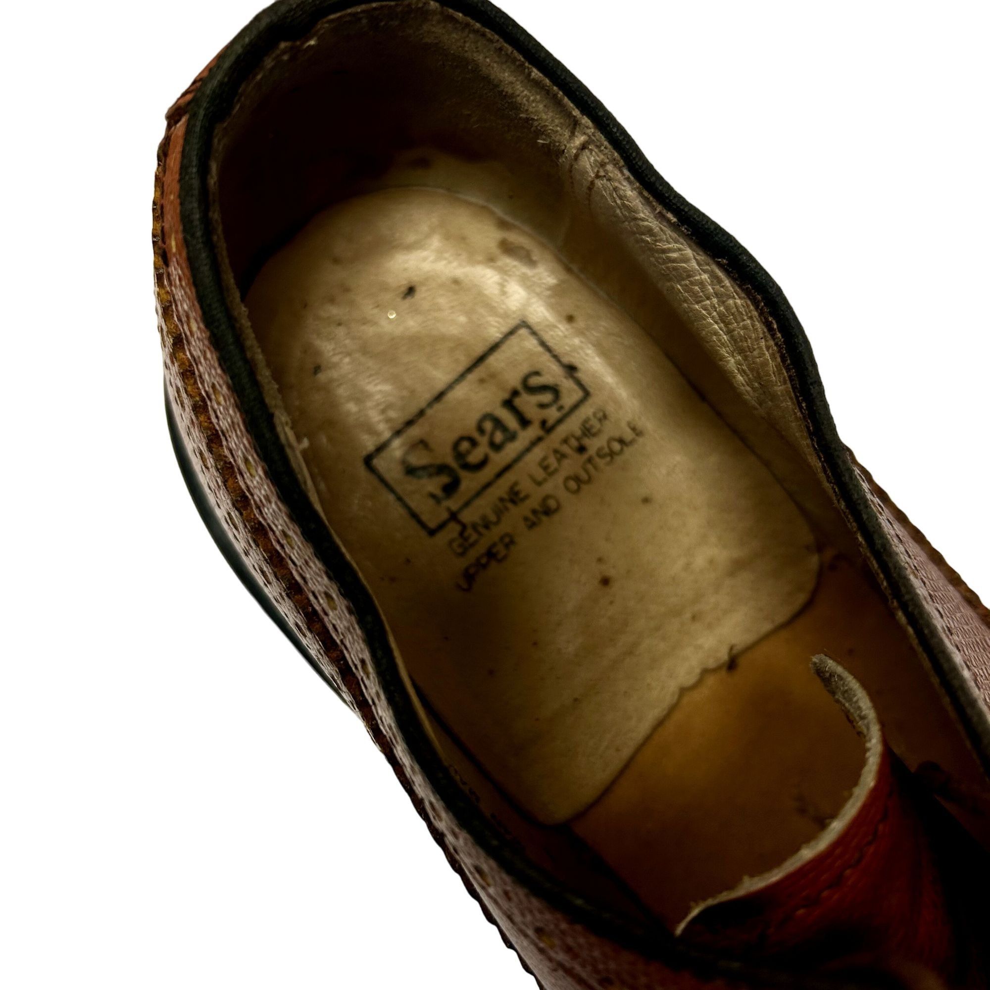 Sears 60's Sears COGNAC Pebbled Leather DRESS Shoe Longwing Oxford ...