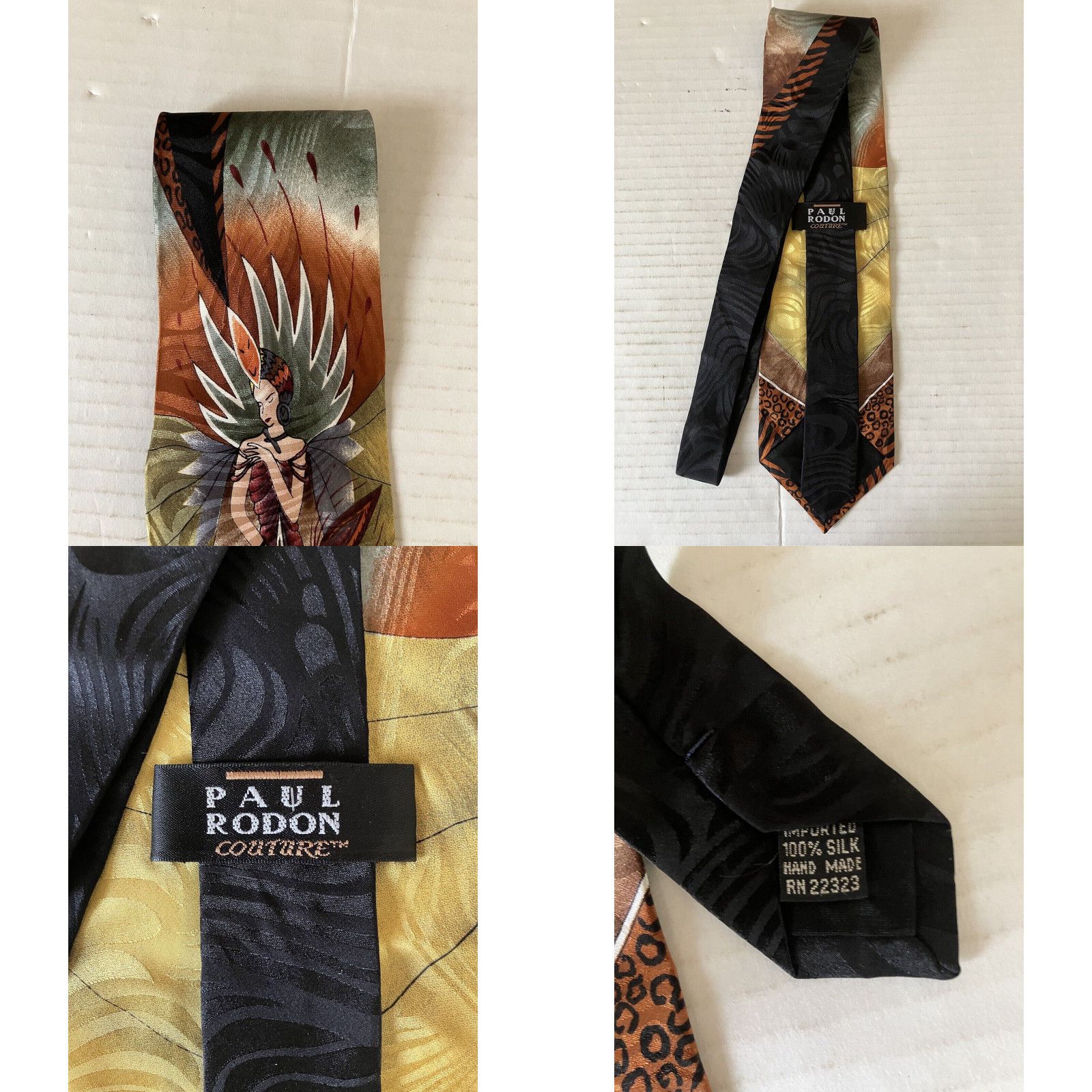 Vintage Paul Rodon Couture Men's Necktie Tie Silk Satin Woman Elegant ...