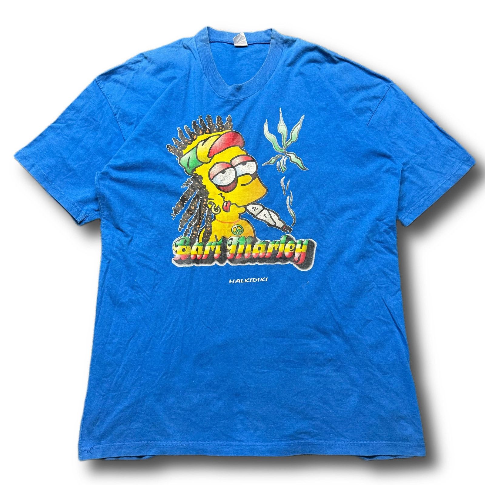 Disney The Simpsons 90s Vintage Bart Marley Smoking Graphic T-Shirt ...