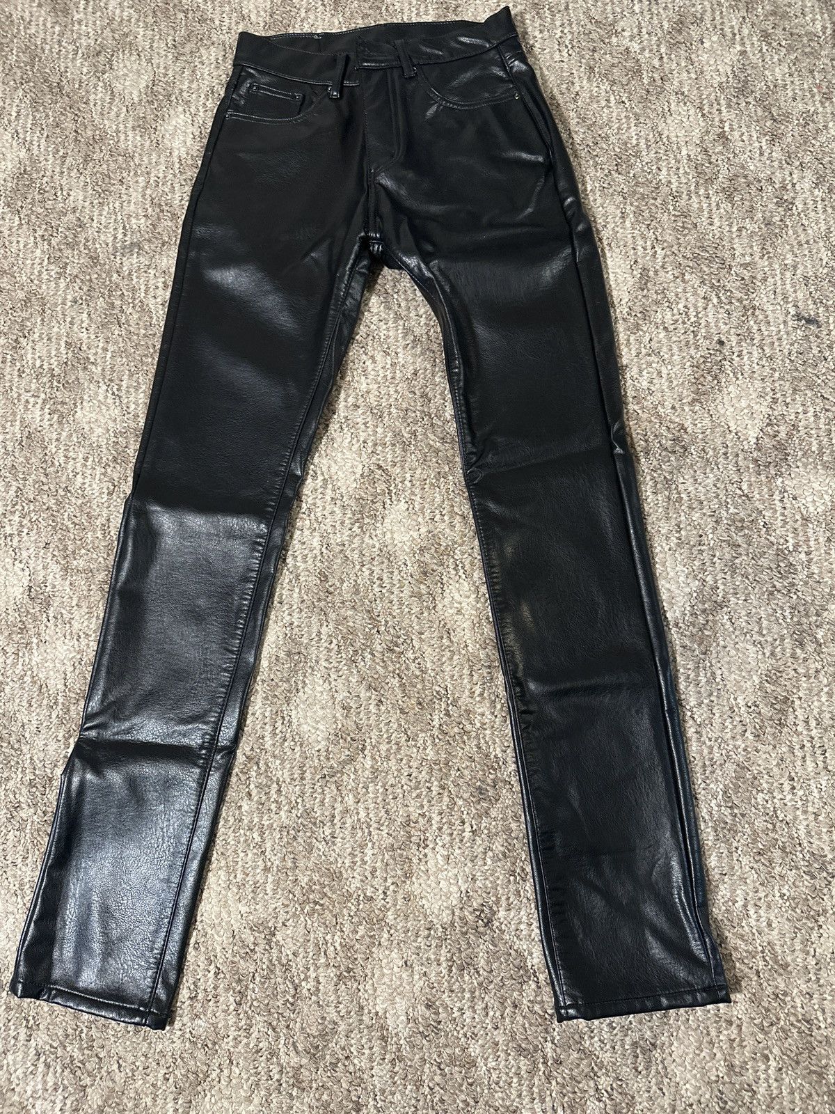 MNML MNML Black Leather Pants | Grailed