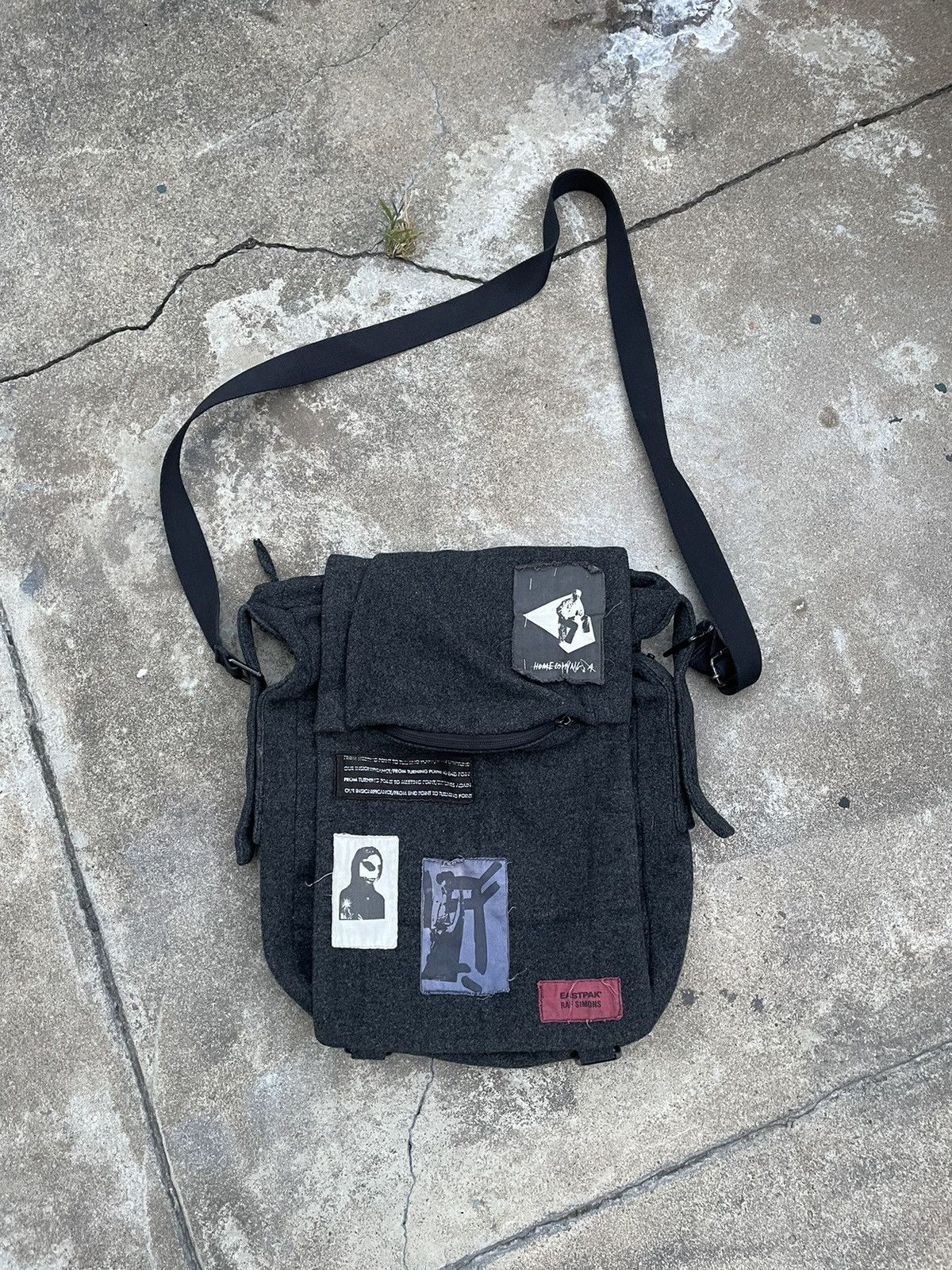 Raf Simons AW08 Crossbody Patchwork Bag | Grailed