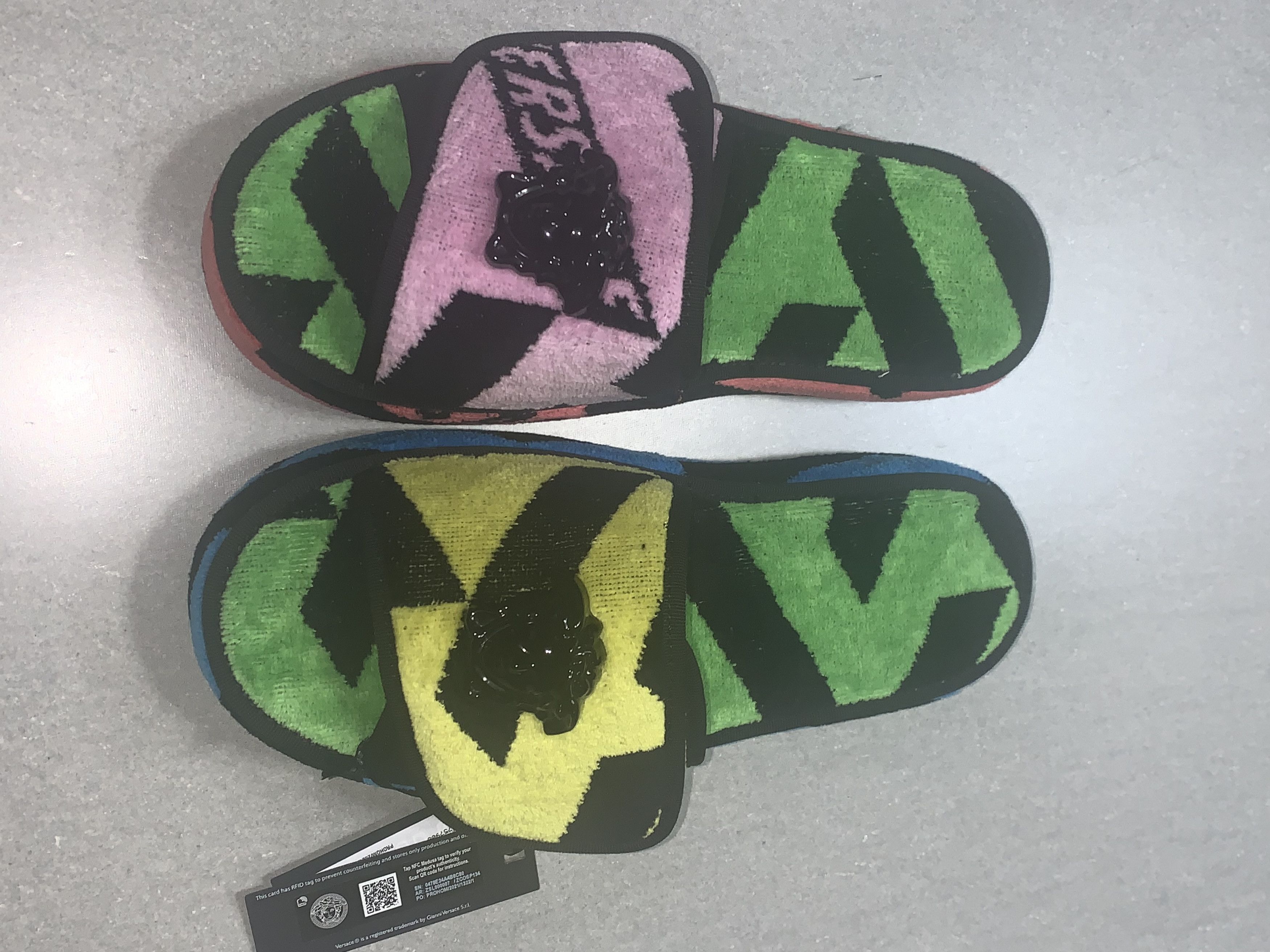 Versace VERSACE MEDUSA MULTI LA GRECA SLIDERS SLIPPERS 43 10US | Grailed