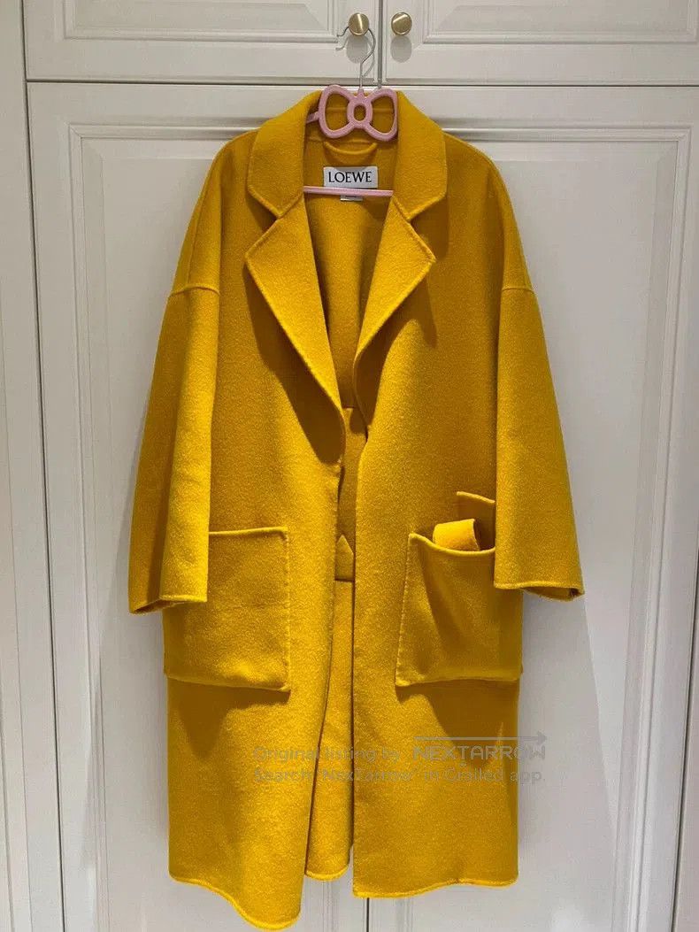 Loewe LOEWE Yellow Woolen Long Coat . | Grailed