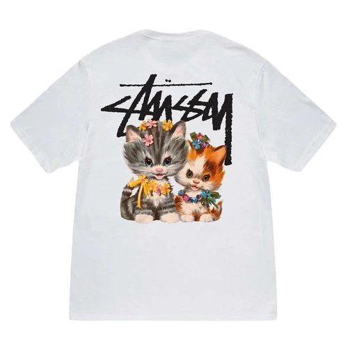 Stussy STUSSY KITTENS TEE WHITE | Grailed