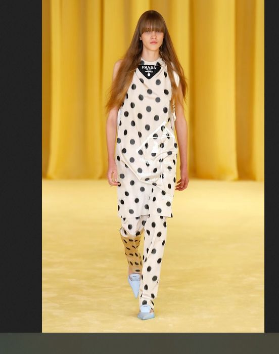 Raf Simons Prada 2k poka dot silk taffeta dress runway SS21 | Grailed