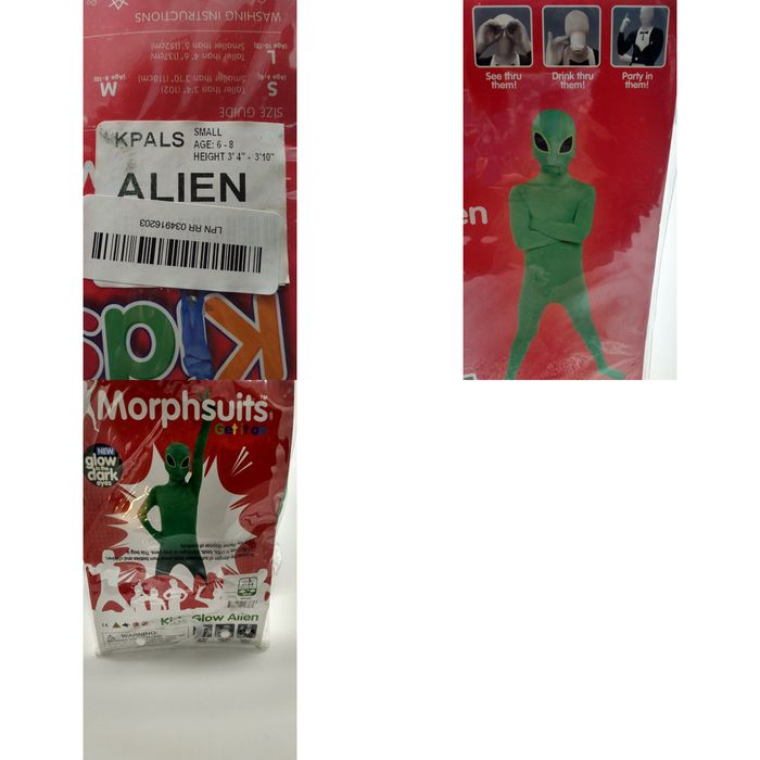 Vintage Morphsuits Glow Alien Kids Halloween Costume SZ S 6-8 Height 3'4"-3'10" | Grailed