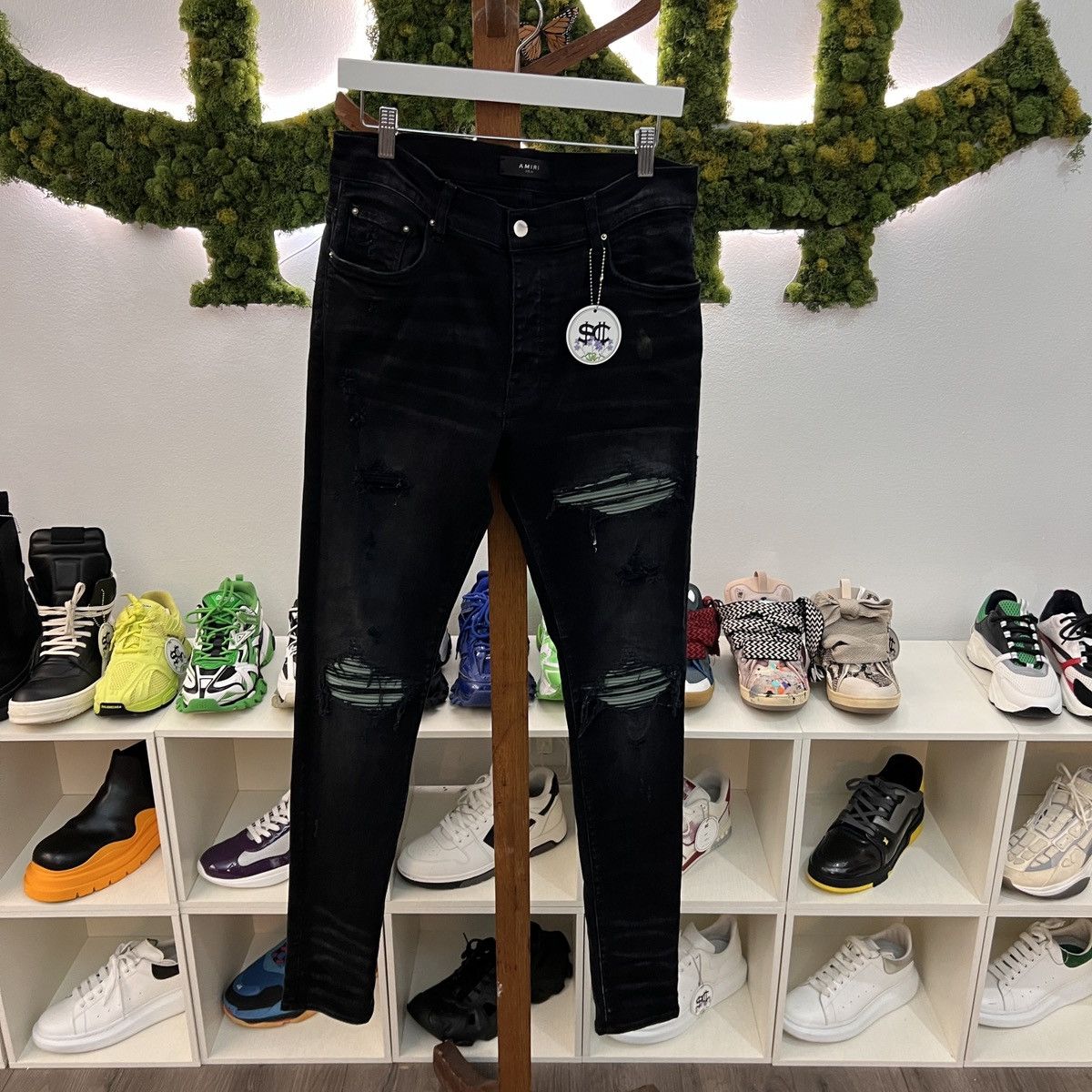 Amiri Amiri MX1 Green Patch Jeans | Grailed