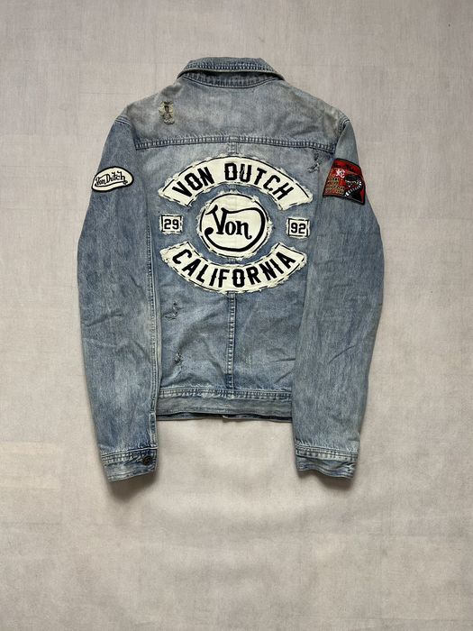 Von Dutch Rare Jacket Von Dutch California big logo patch denim | Grailed