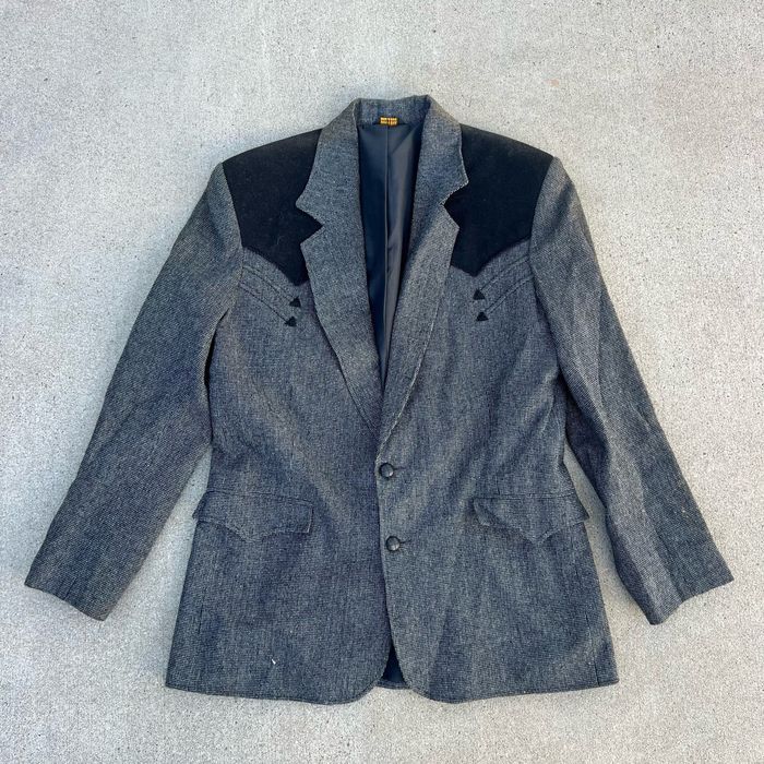 Vintage Vintage Pioneer Wear Gray Wool Old West Suit Jacket Size 42 ...