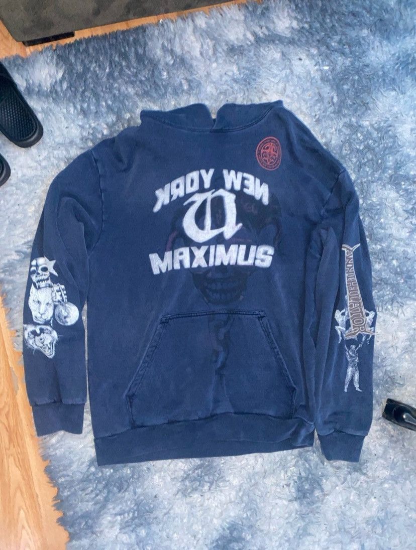 Travis Scott Travis Scott Blue NYC MetLife Hoodie | Grailed