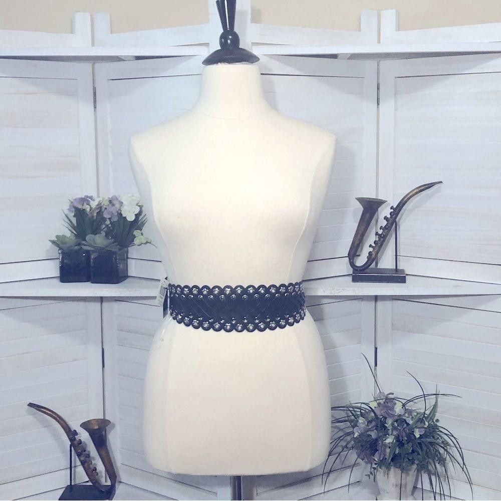 Rude (Hot Topic) NWT Hot Topic goth studded basket weave black leather ...