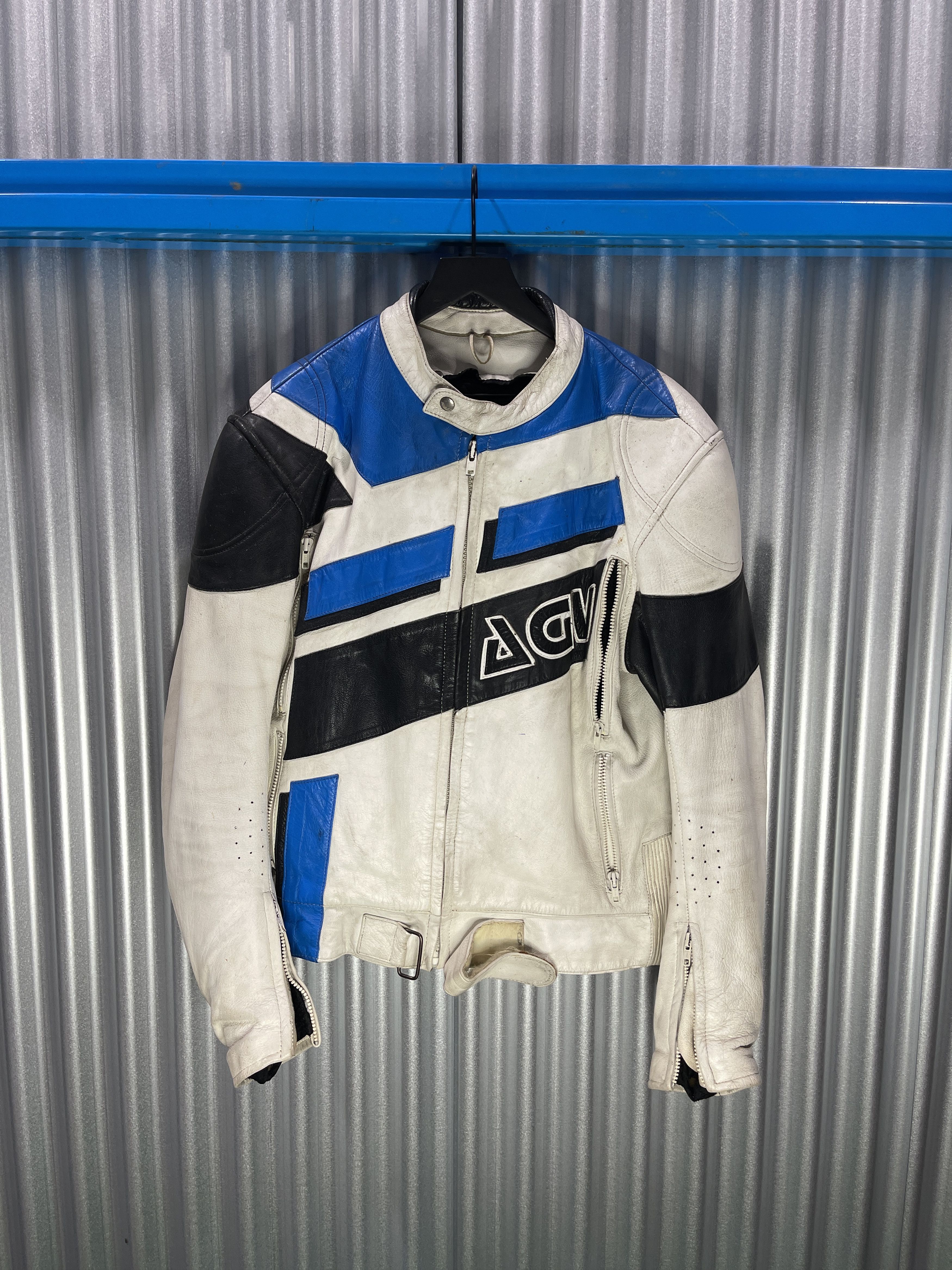 Leather Jacket AGV Padded Moto Racing Leather Jacket | Grailed