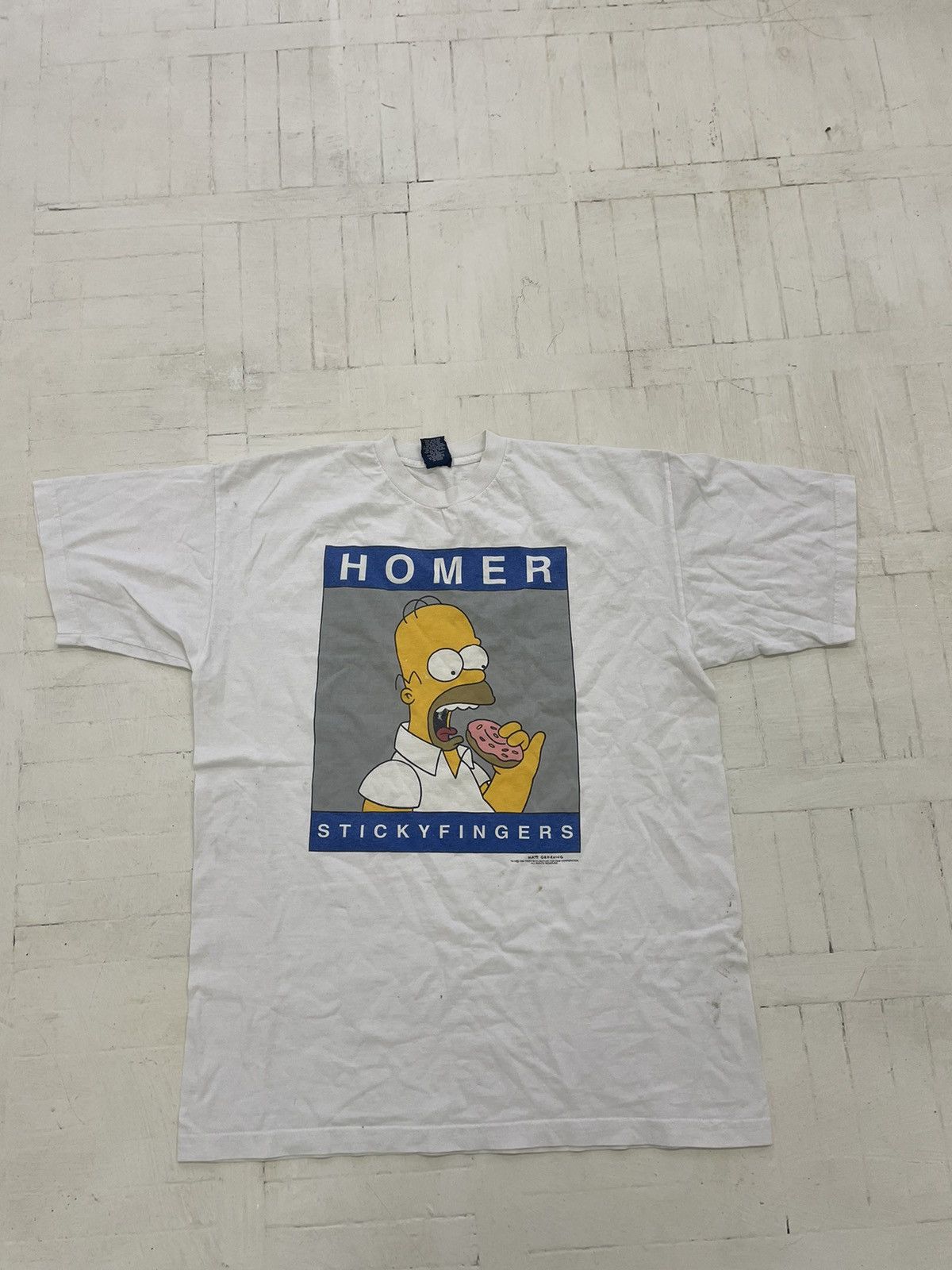 Movie The Simpsons 1998 Vintage Tee HOMER Sticky Fingers | Grailed
