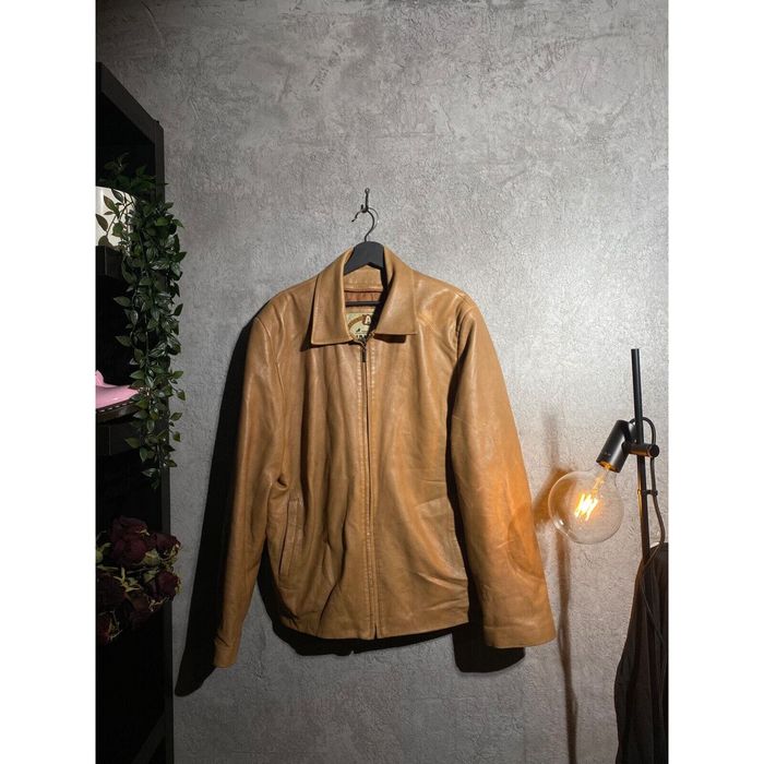 Vintage VTG LAMB LEATHER CAMEL LEATHER JACKET HEDI ERD Y2K RICK ROCK ...