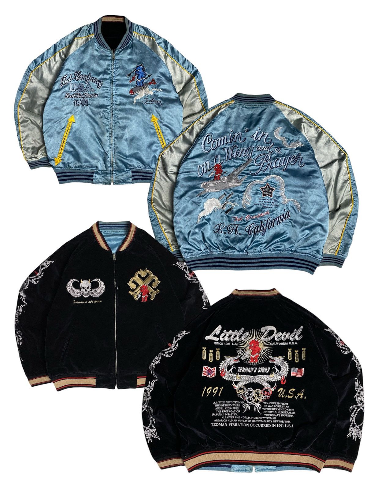 Japanese Brand × Sukajan Souvenir Jacket × Tedman Vintage Tedman Little ...