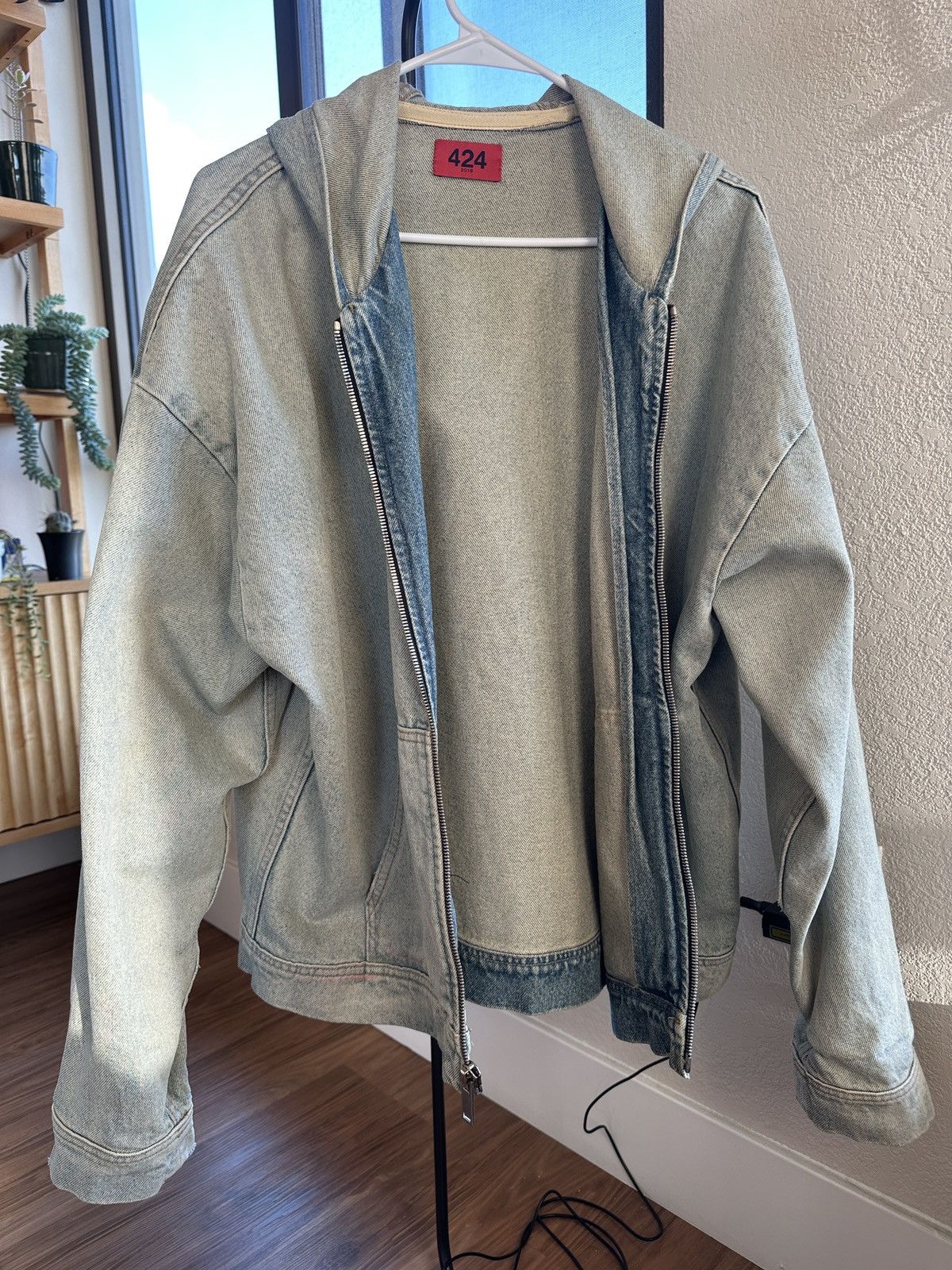 424 424 denim zip jacket | Grailed