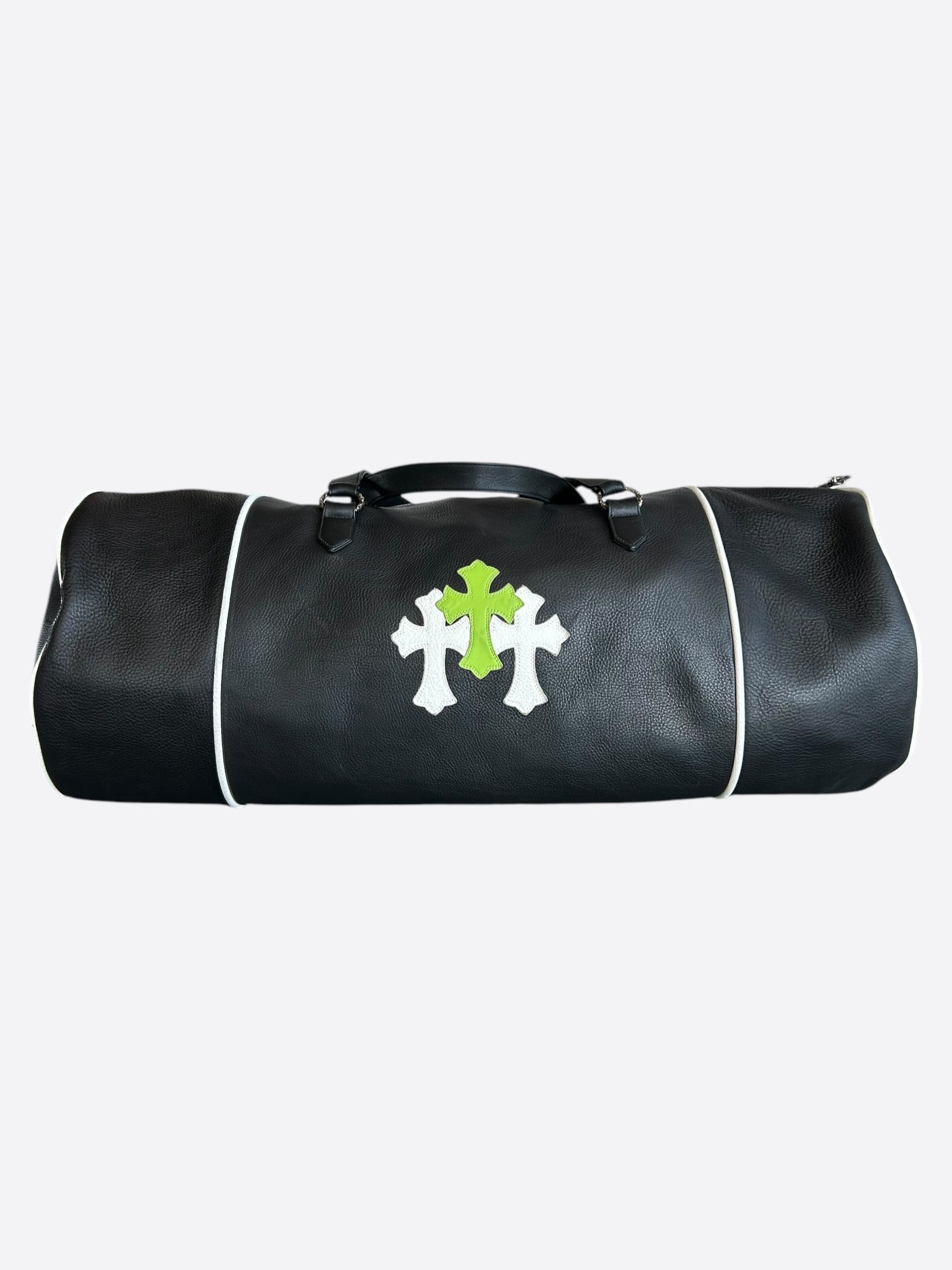 Chrome Hearts Black White & Green Triple Cross Leather Duffel Bag | Grailed