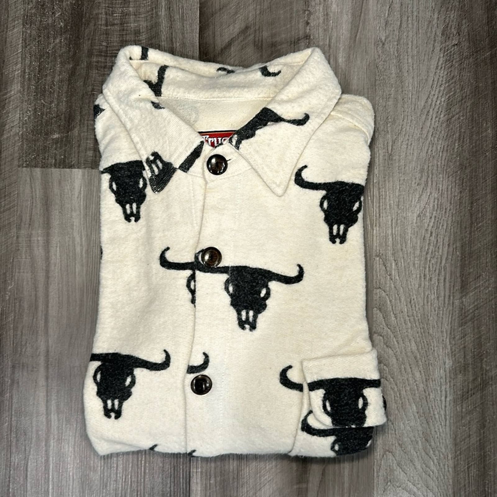 True Grit Clothing Company True Grit Longhorn Skull Heavy Flannel Long ...
