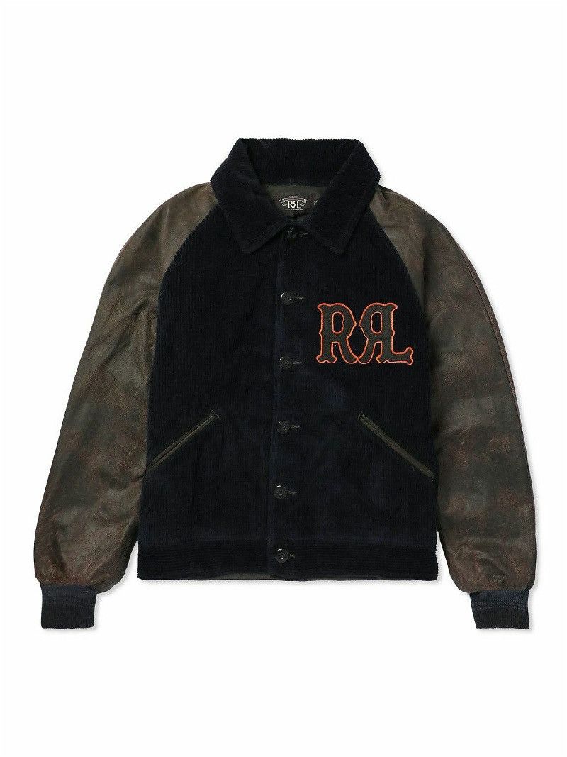 RRL Ralph Lauren Double RL Farewell Corduroy Leather Varsity Bomber ...