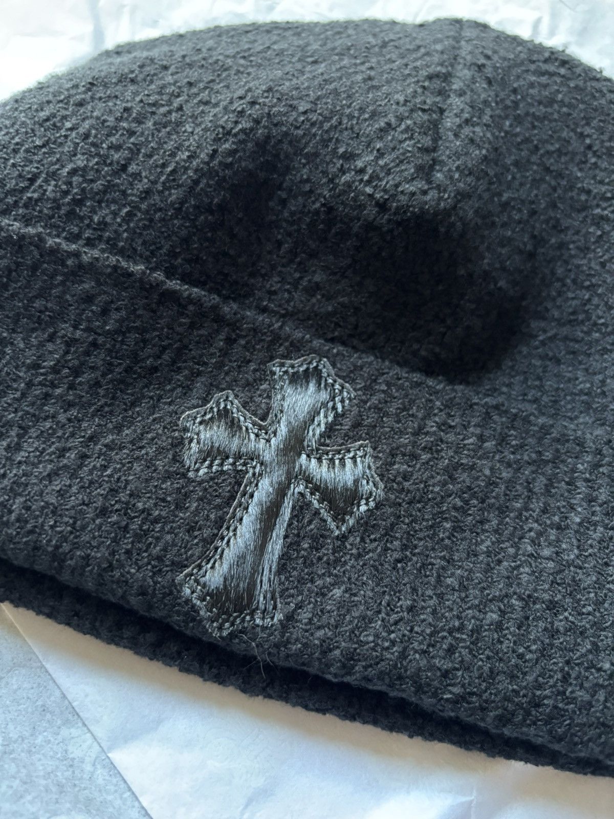 Chrome Hearts Chrome Hearts Pony Hair Cross Patch Beanie | Grailed