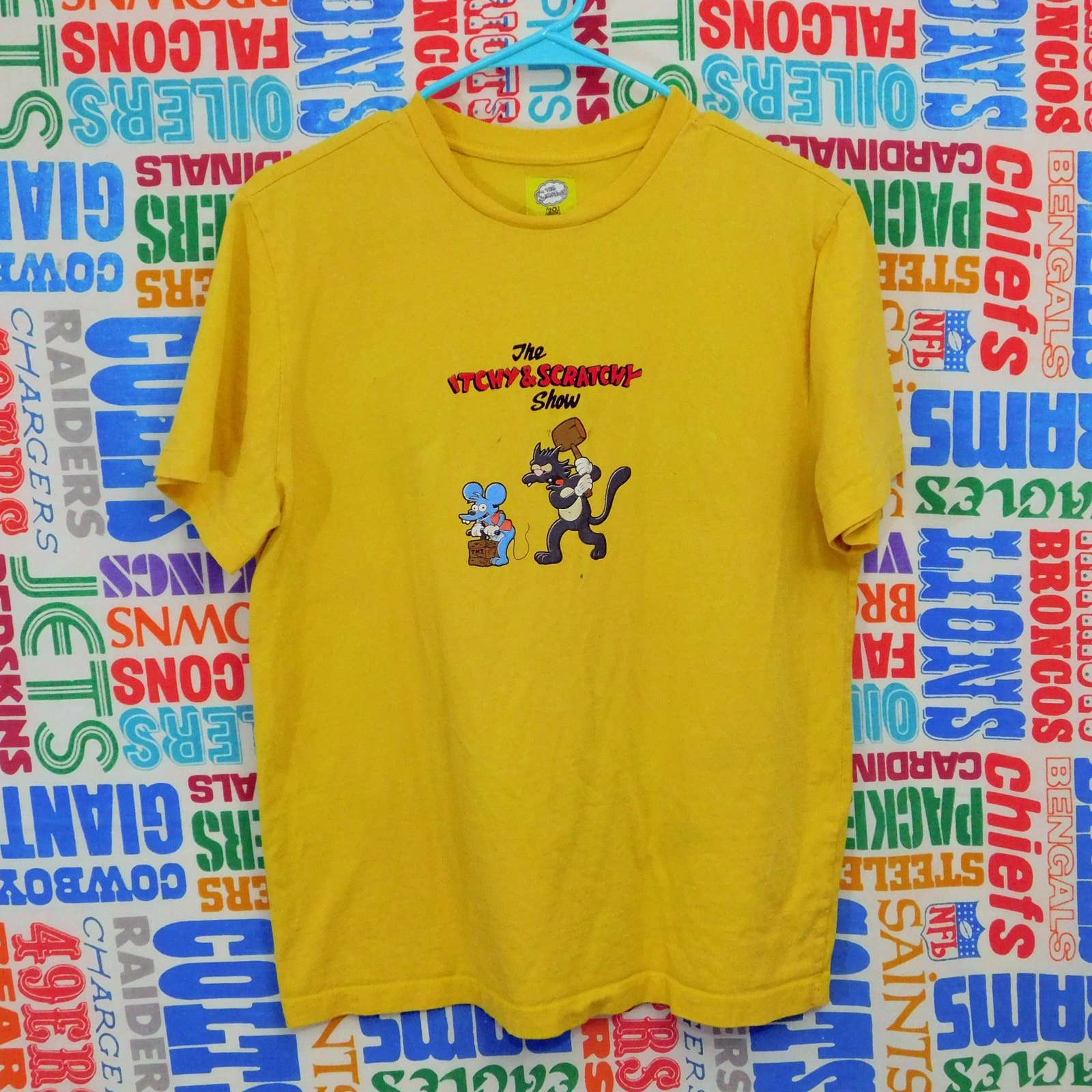 The Simpsons The Simpsons Itchy and Scratchy Show Yellow T Shirt Size M ...