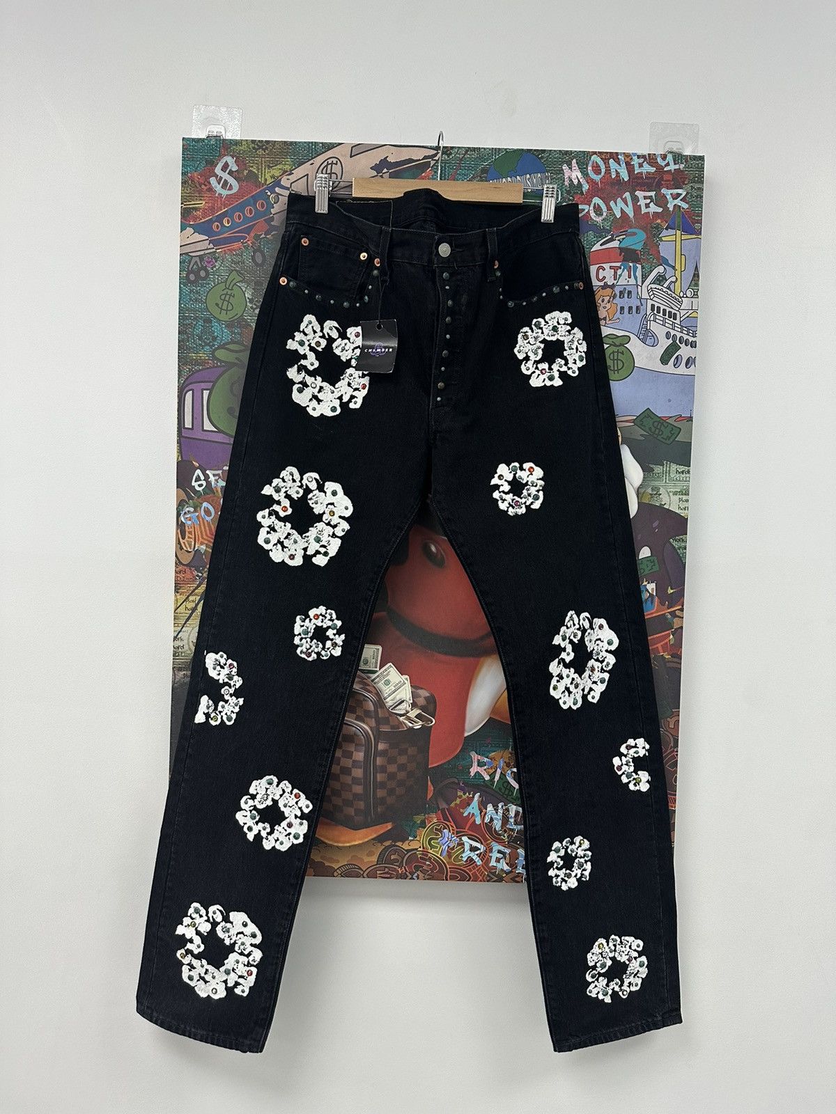 DENIM TEARS Denim tears studded wreath jeans black | Grailed