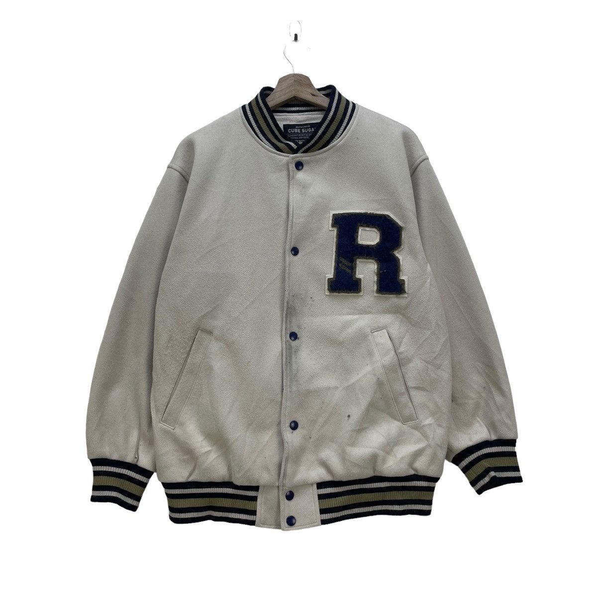 Japanese Brand × Varsity Jacket × Vintage Japanese rand Varsity Cube ...
