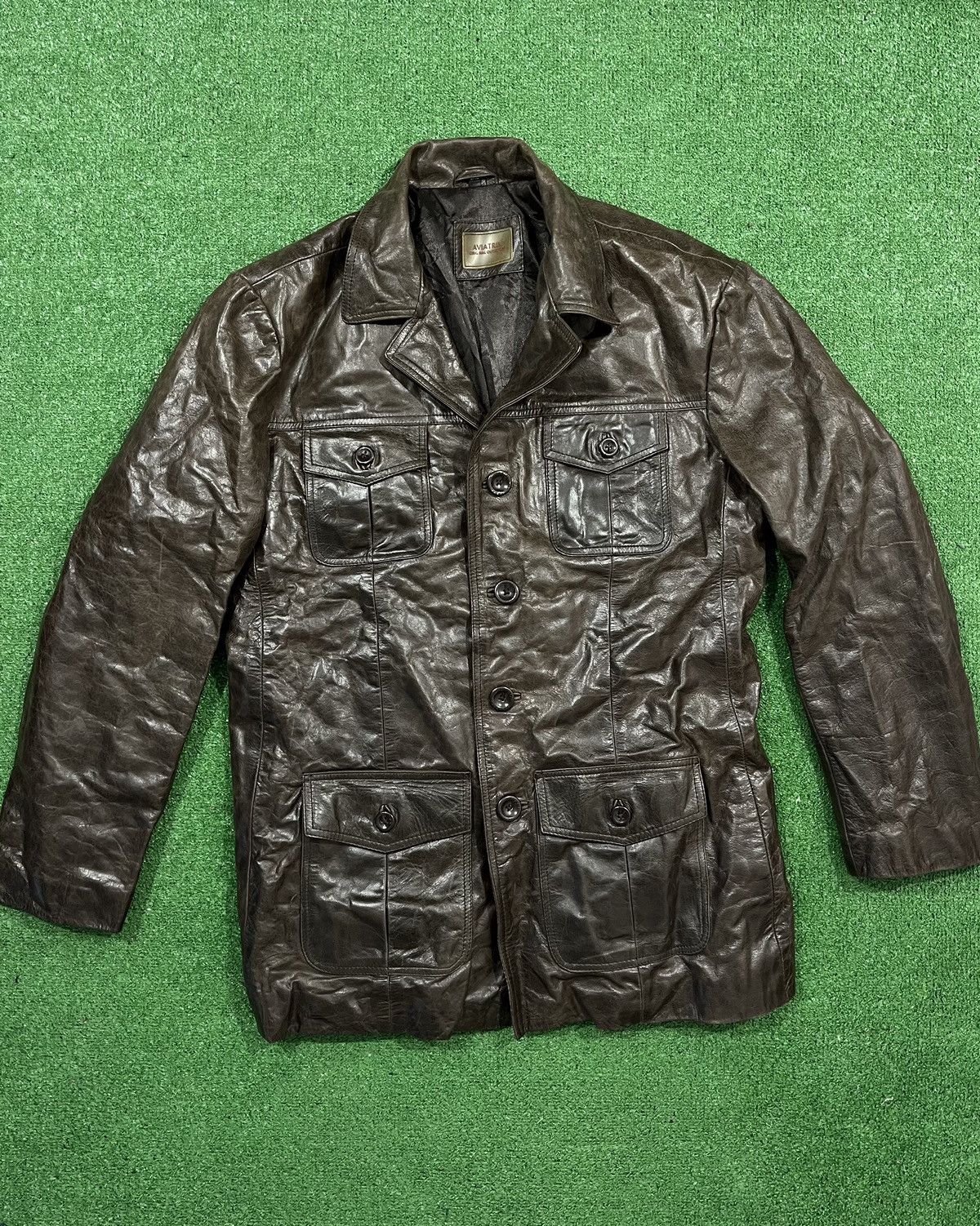 Leather × Leather Jacket × Vintage Real Leather Jacket Aviatrix Vintage ...