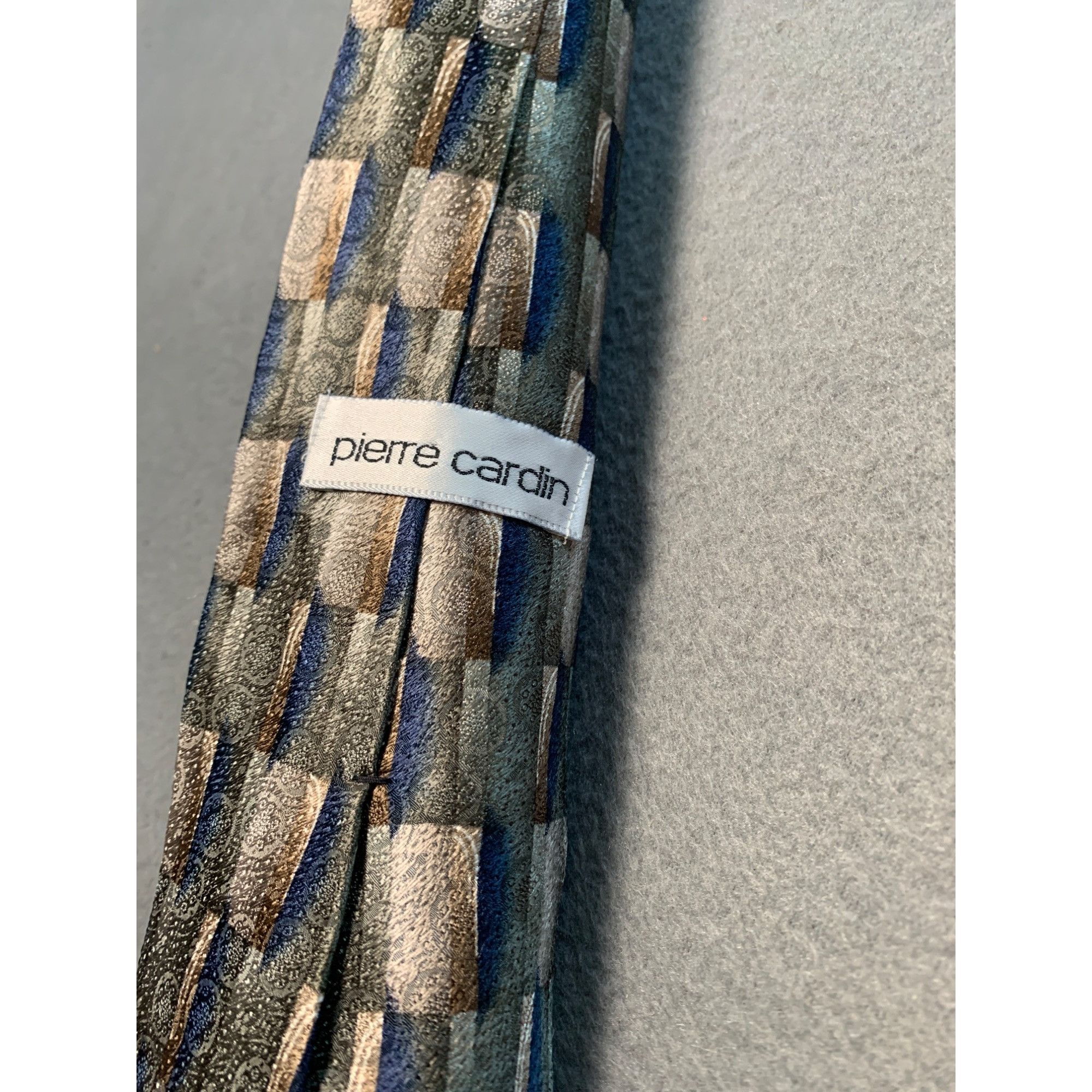 Pierre Cardin Pierre Cardin Mens Tie Geometric Pattern Silk Blue and ...