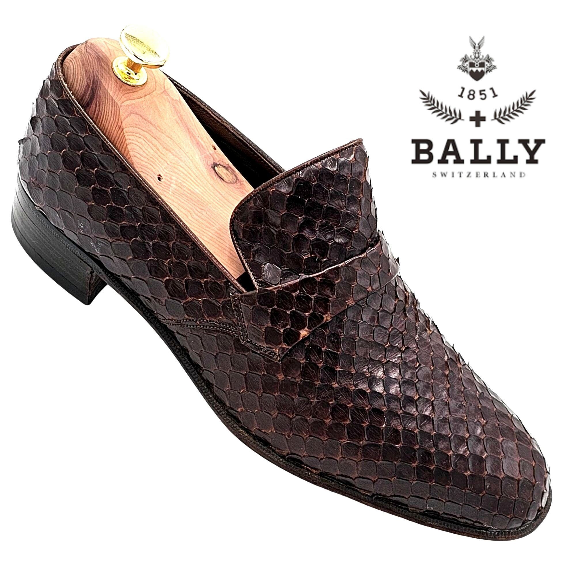 Bally Vintage Bally Men 7.5 Exotic Anaconda Snake Skin Brown Dress | Grailed