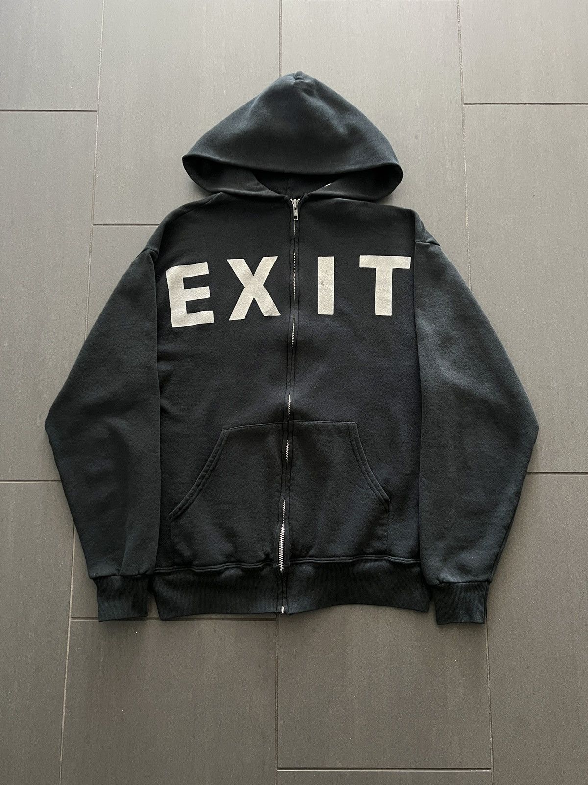 Vintage Vintage EXIT Reflective Faded Zip-Up Hoodie | Grailed