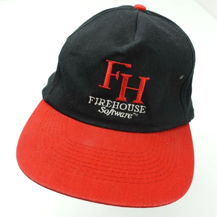 Vintage Firehouse Software Black Red Snapback Adult Cap Hat | Grailed