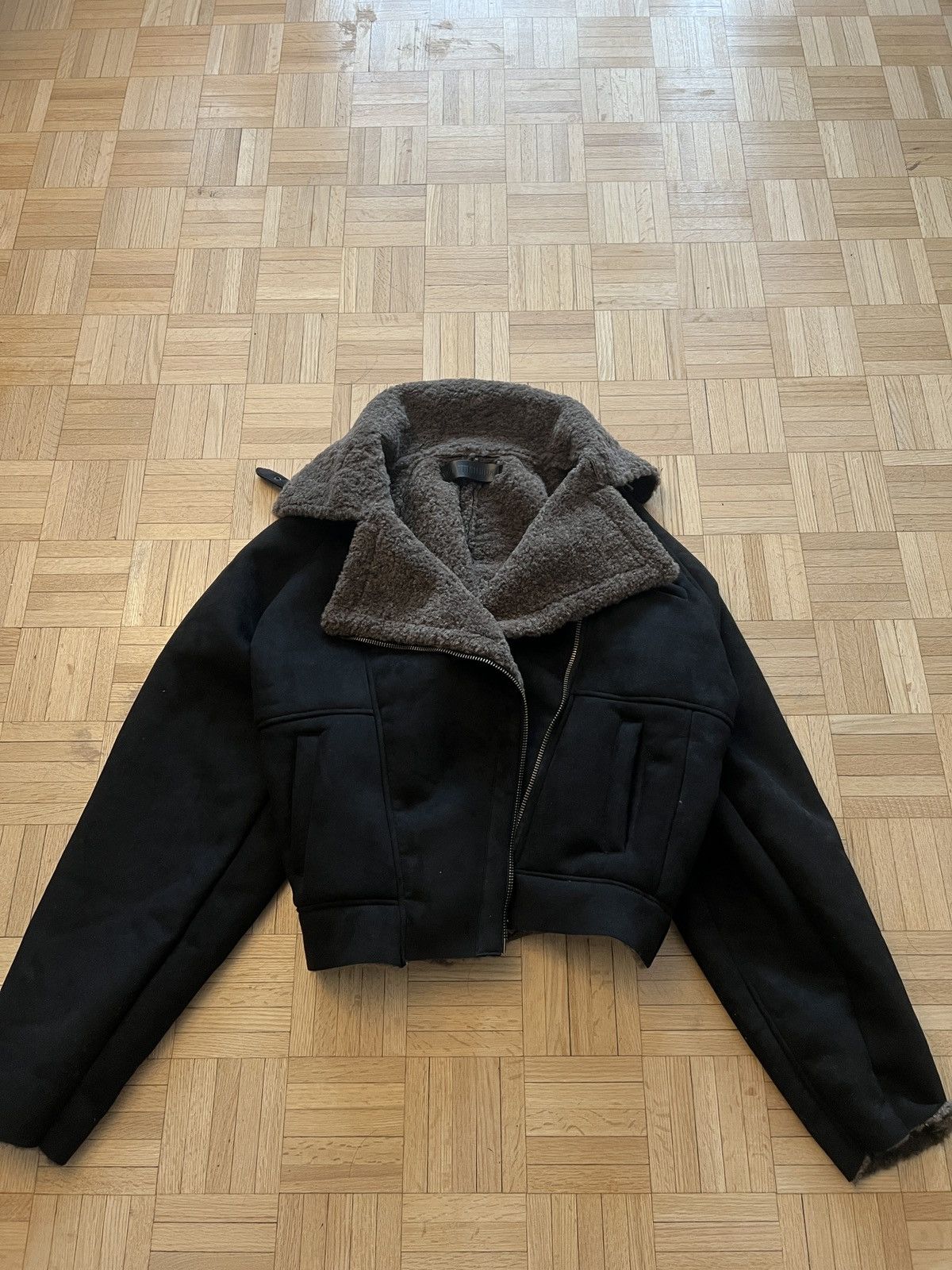 No Faith Studios Heavy Flight Shearling Jacket Brown/Black Variant ...