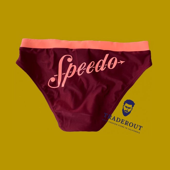 Speedo Speedo men Burgundy red logo swim brief swimwear | Grailed