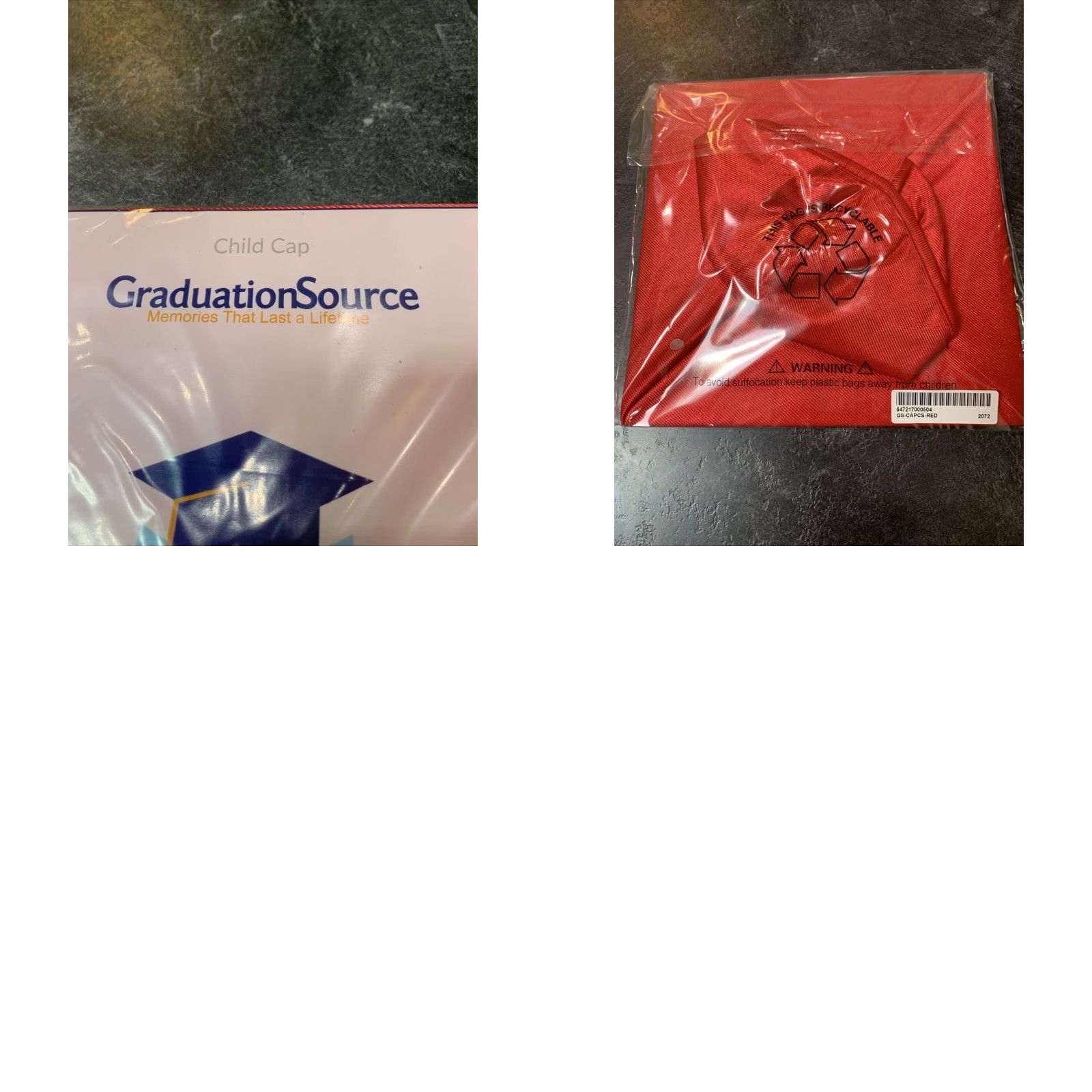 Vintage Red Preschool Kindergarten Graduation Gown & Cap Unisex Small ...