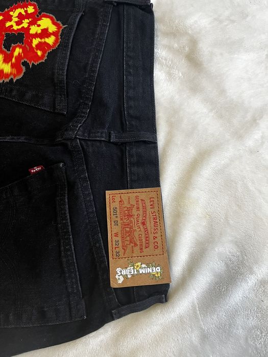 DENIM TEARS Denim Tear Black Offset Jeans | Grailed