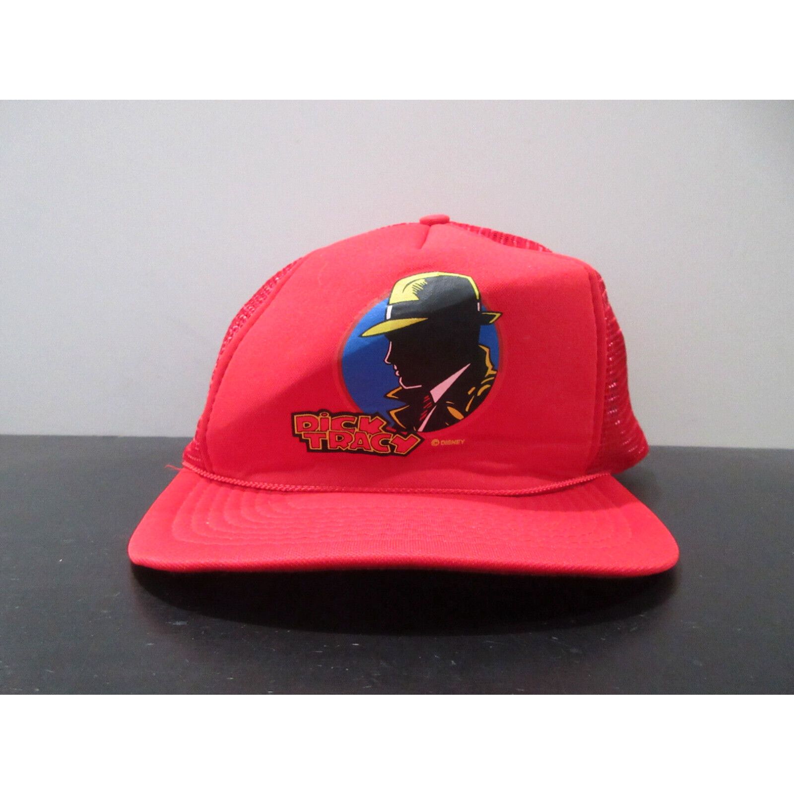 Disney VINTAGE Dick Tracy Hat Cap Snap Back Red Trucker Walt Disney ...