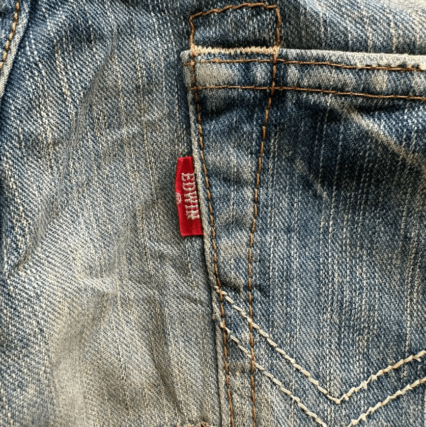 Edwin × Jean × Vintage Vintage 💥 Edwin Patchwork Faded Rusty Denim Jean ...