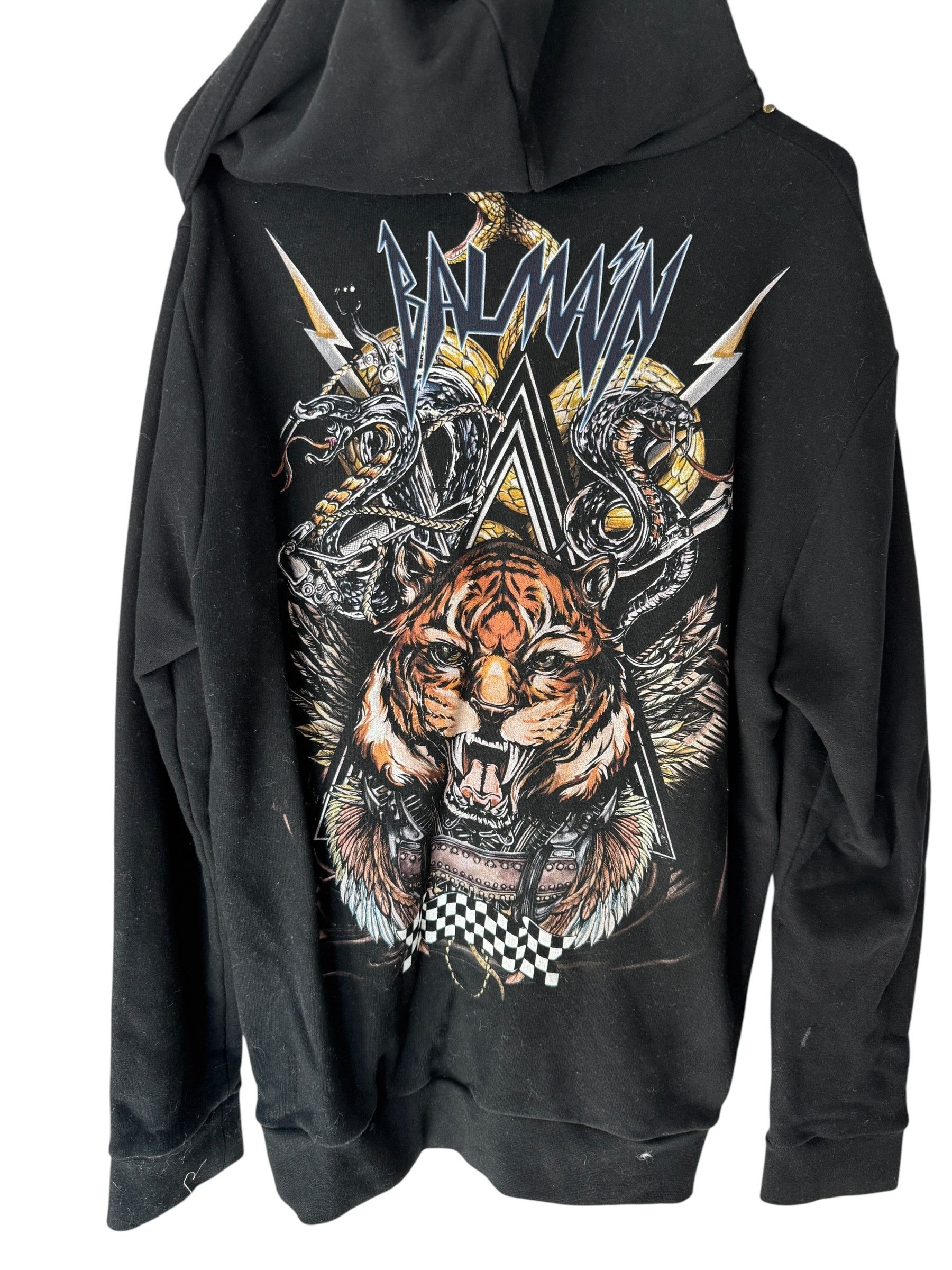 Balmain Balmain Tiger Graphic Zip Hoodie – Black/Gold (Size XL) | Grailed